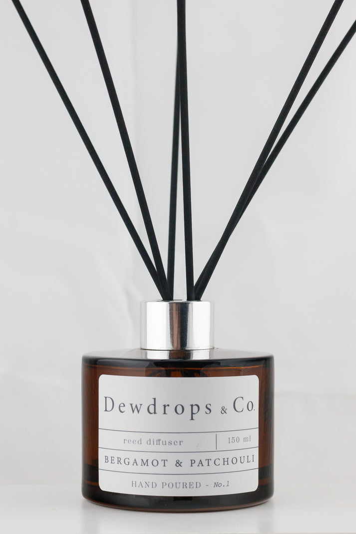 No.1 Bergamot & Patchouli Reed Diffuser - Amber – Dewdrops & Co.